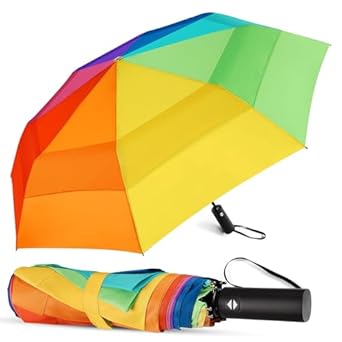 ECOBRELLA Rainbow Umbrella For Adults - Oversized 54inch Double Layer ...
