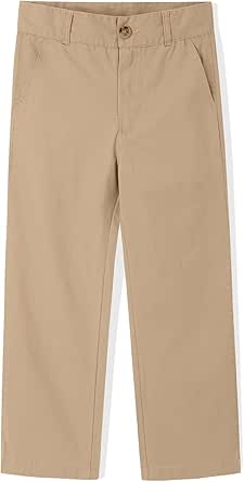 Amazon.com: Spring&Gege Boys' Twill Flat Front Uniform Stretch Chino ...