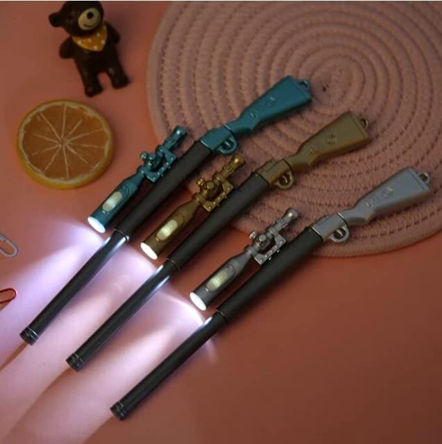 AK Store (Pack of 3) LED Lighted Sniper Rifle Gun Shape Gel Pen for ...