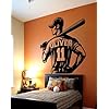 Amazon.com: Baseball Player Boy Room Decor - Custom Baseball Vinyl Wall ...