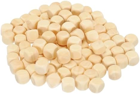 Amazon.com: PATIKIL 12mm Blank Wooden Dice, 100 Pack Unfinished Wooden ...