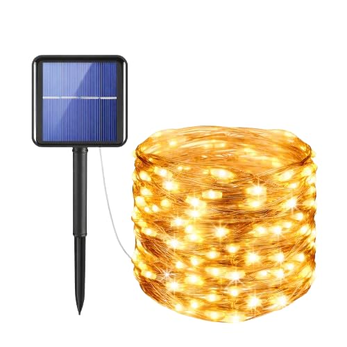 CBK Solar Fairy String Light Outdoor, 39 Ft 100LED with Inbuilt ...