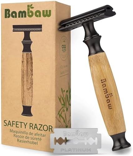 Amazon.com: Bambaw Classic Dark Double Edge Safety Razor | Natural Long ...