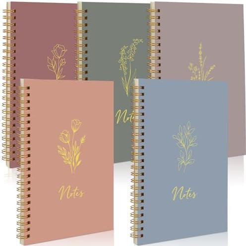 Amazon.com : Gueevin 5 Pack Spiral Notebook Aesthetic Notebook A5 ...