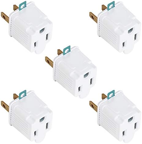 Amazon.com: 3-Prong to 2-Prong Outlet Adapter 5 Pack - Portable ...