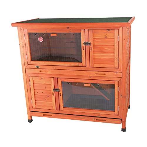 Snapklik.com : TRIXIE Natura Insulated Double Rabbit Hutch And Run, 2-Story