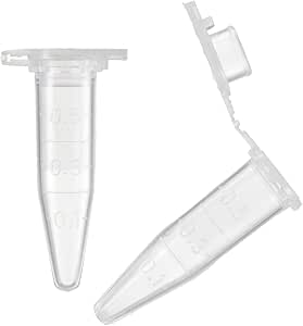 200Pcs 0.5ml Microcentrifuge Tube with Snap Cap, Clear Plastic Small ...
