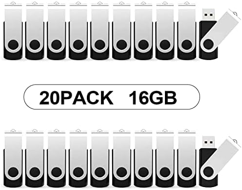 Flash Drive 16 GB 20 Pack, KOOTION Premium USB2.0 Classic Swivel USB 16 ...