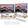 Amazon.com: YGYQZ Adjustable Monitor Stand Riser，2 Tier Dual Wood ...