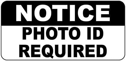 Amazon.com : Notice Photo Id Required Retro Vintage Style Sign Vinyl ...