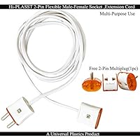 Buy Hi-PLASST 2-Pin Flexible Male-Female Socket,Flat Wire,Extension ...