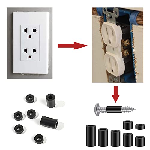 Neng-Q 600 Pcs Electrical Outlet Screw Spacers Black Nylon Round Spacer ...