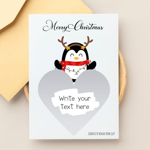 Christmas Penguin Scratch and Reveal, Personalised Christmas Scratch ...