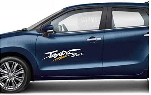 CarMetics Toyota Sports Vinyl Stickers car Decals for Toyota Glanza ...