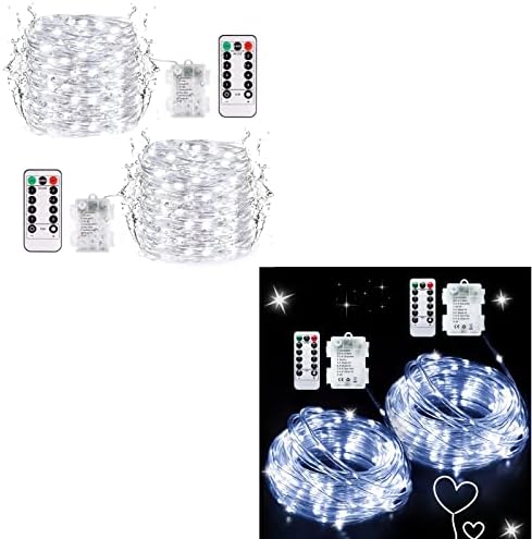 Amazon.com : JMEXSUSS 2Pack 100 LED Battery Operated Rope Lights ...