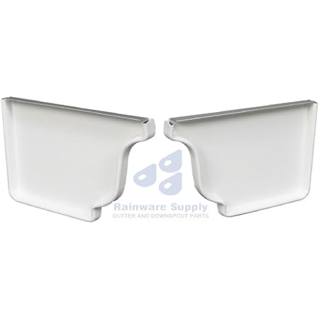 Rainware Supply 5-Inch Aluminum End Caps for K Style Gutters (1 Pair ...