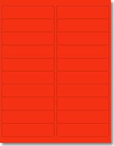 Amazon.com : 400 Label Outfitters® 4 x 1 inch Neon Red Labels, 20 ...