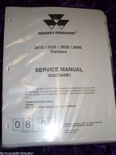 Massey Ferguson 3615/3625/3635/3645 OEM Service Manual: Massey Ferguson ...