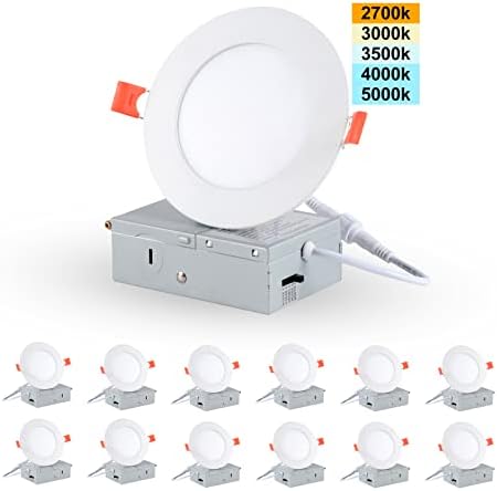 5" Slim LED Recessed Lights, 4 Pack, 5CCT Selectable Color Temperature ...