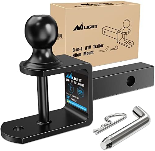 Nilight 3 in 1 ATV UTV Multi Hitch Mount with 2 inch Ball Hitch Rated ...