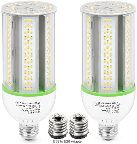 GTAREN 40W LED Corn Cob Light Bulb,400W Equivalent,5000K Daylight,E26 ...