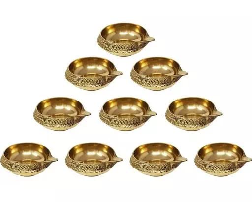 Buy Pranchi Metal|Brass Oil LampDiya| Pack of 10| Online at Low Prices ...