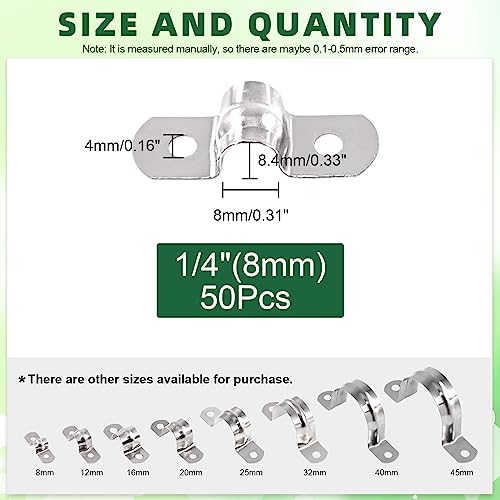 Snapklik.com : Keadic 50Pcs M8 Metric Two Hole Strap U Bracket Tube ...