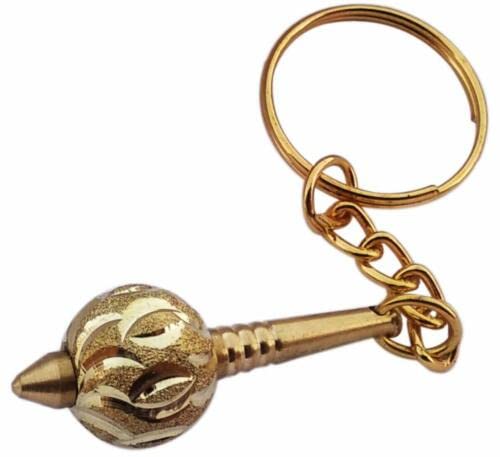 OCCIDENT Hanuman Ji metal Gada Keychain/Keyring, Brass material, Golden ...