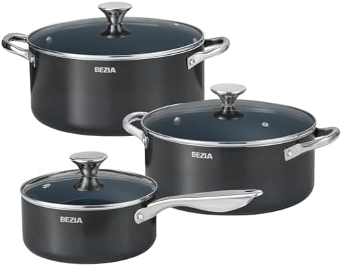Amazon.com: Induction Cookware Set 6-Piece, Stackable Kitchen Cooking ...