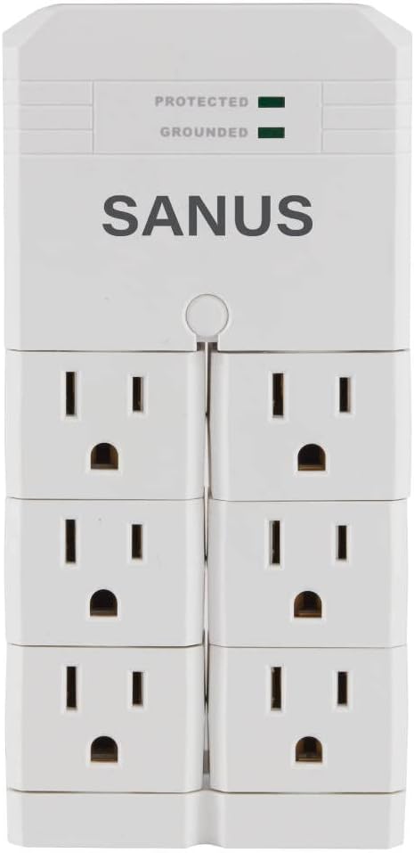 Amazon.com: ECHOGEAR On-Wall Surge Protector with 6 Pivoting AC Outlets ...