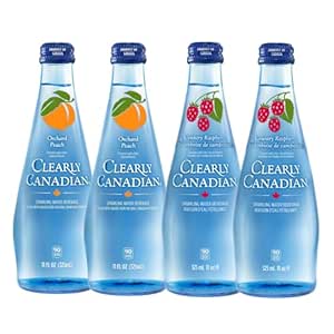 Amazon.com: Clearly Canadian Sparkling Water 4-pack sampler (2 Country Raspberry, 2 Orchard ...