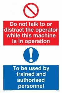 Viking Signs CM202-A6P-V "Do Not Talk Or Distract Machine Operator ...