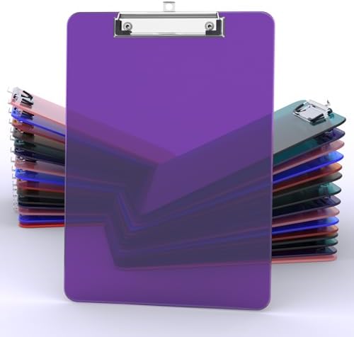 Amazon.com : Macroclo Bulk Clipboards Set of 12, Colored Clear Clip ...