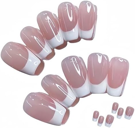 Amazon.com: French Tip Press on Nails: Pure Handmade Salon Nail ...