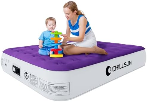 Amazon.com: CHILLSUN Queen Air Mattress with Built in Pump,Elevated ...