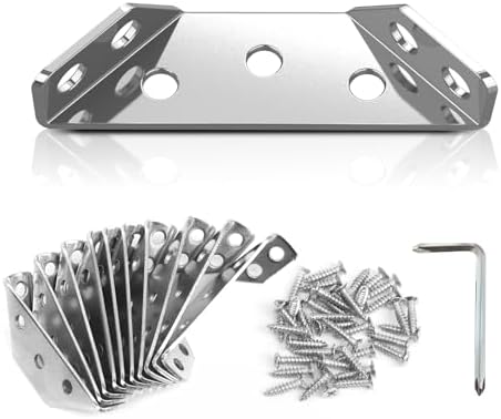 Amazon.com: Ladinka 16PCS Universal Stainless Steel Corner Bracket ...
