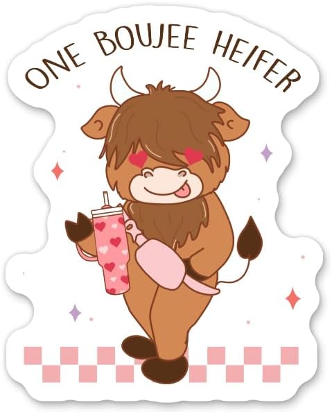 Amazon.com: One Boujee Heifer Stickers - 2 Pack - Waterproof Vinyl for ...