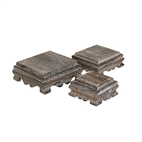 Amazon.com: Ikee Design 3Pcs Set Stackable Wooden Display Riser,Wood ...