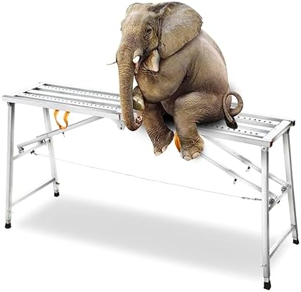 Folding Hop Up Scaffolding Platform Steel Step Ladder Stool Portable ...