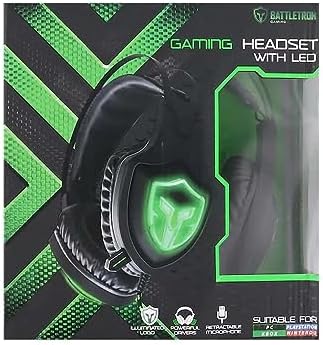 Battletron Gaming Headset Headphones Microphone Stereo Black PC PS4 PS5 ...