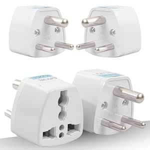 Hi-Plasst India Converter Plug 3Pin (Pack of 4) - World Travel Adapter ...