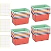 Amazon.com: Outus 24 Pcs Macaron Color Plastic Cubby Bins with Self ...