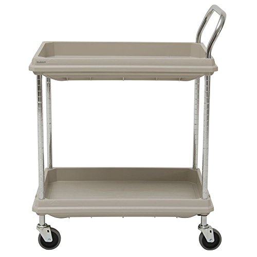 Amazon.com: HUBERT Utility Cart with 2 Deep Shelves Grey Plastic - 38 3 ...