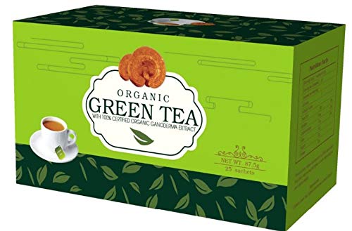 Amazon.com : Certified Organic Juncao Reishi Mushroom Green Tea 20 ...