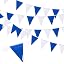 20M 52pcs Blue and White Bunting Banner, Reusable Waterproof Triangle ...
