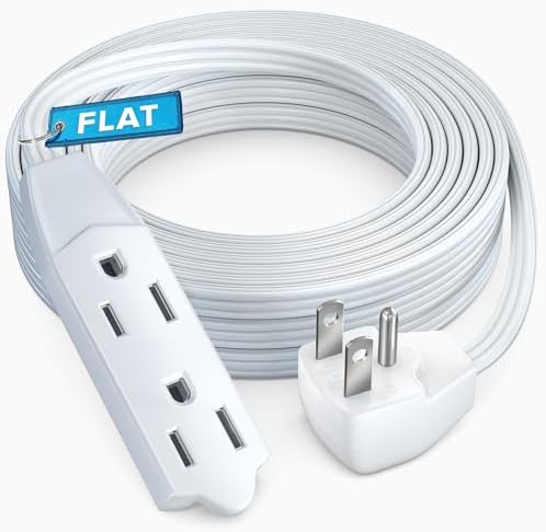 Amazon.com: Maximm 20ft Flat Plug Extension Cord UL Certified 16 Gauge ...