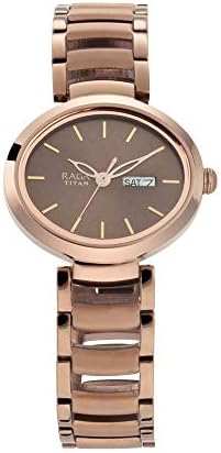 Titan Raga Women's Allure: Brown Dial with Designer Metal Strap Analog ...