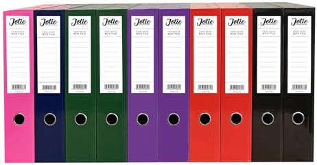Assorted Pack of 10 Foolscap Box Files 75mm Spine Document Storage ...