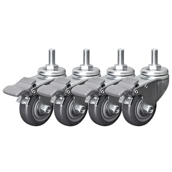 Furniture M12 Threaded Stem Swivel Casters 4pcs, 2.5in 3in 4in Moving ...