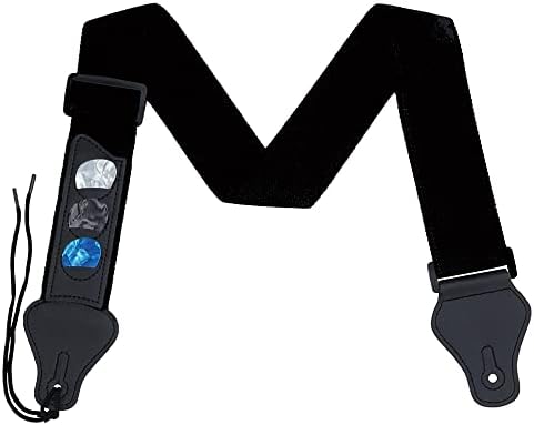 Laeeyin Guitar Strap, Braided Adjustable with Leather Ends, 3 Pick ...